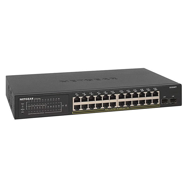 Netgear GS324TP S350 24-Port Gigabit PoE+ Smart Managed Pro Switch w/ 2 ...