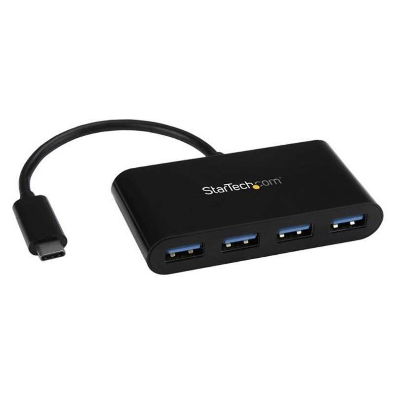 StarTech 4 Port USB C Hub - USB-C to 4x A - USB 3.0 Hub - Bus Power HB30C4AB