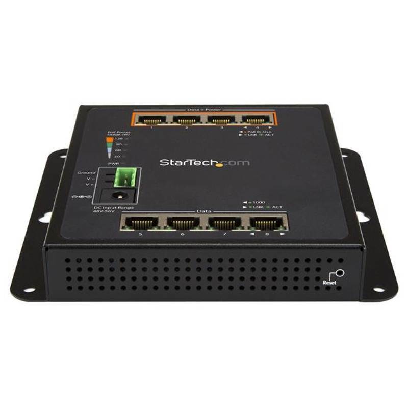 StarTech 8-Port (4x PoE +) GbE Switch - L2 Managed - Wall Mount IES81GPOEW