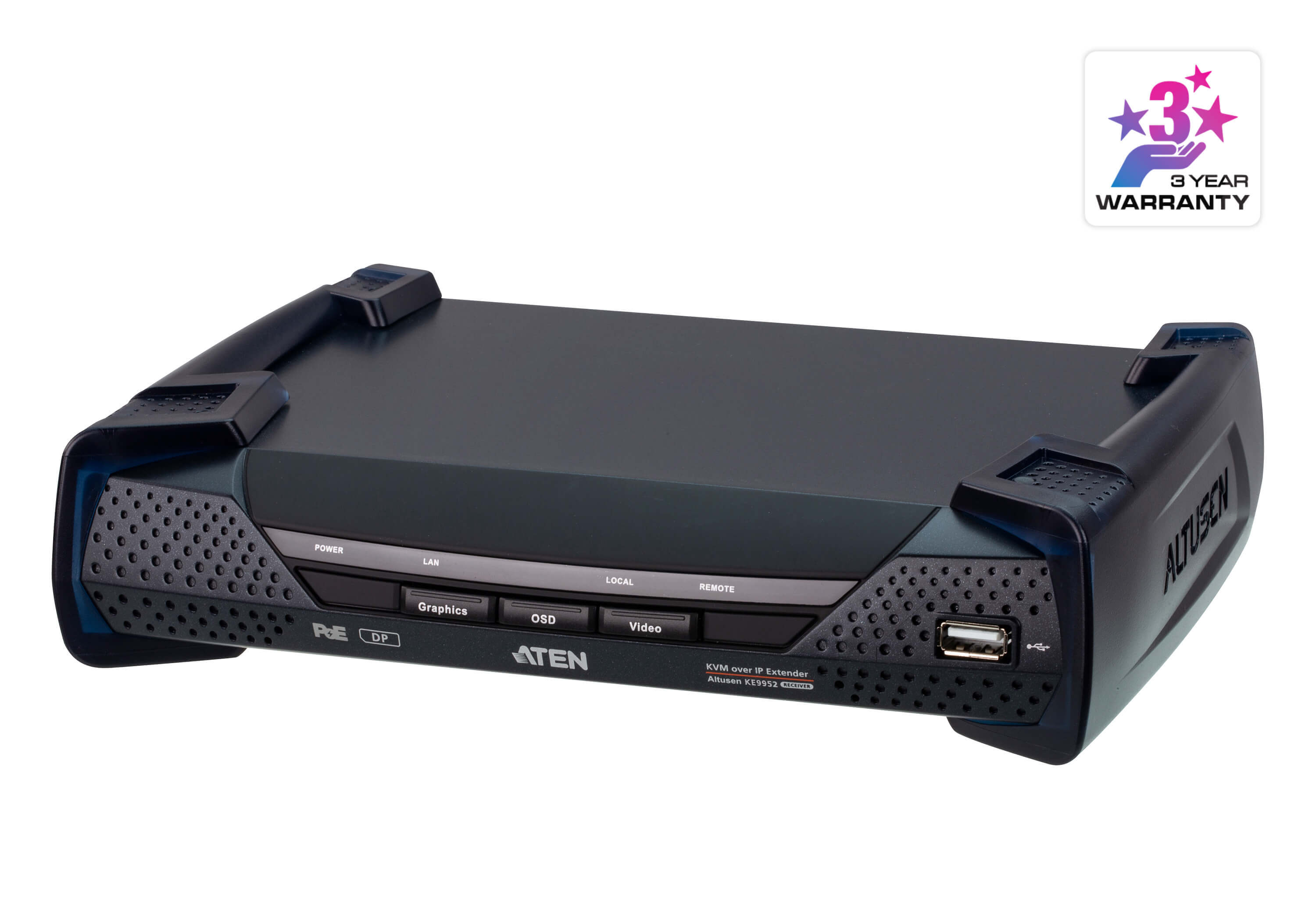 ATEN KE9952R-AX 4K DisplayPort Single Display KVM over IP Receiver with ...