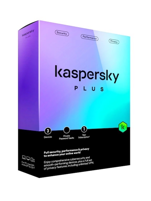 Kaspersky Plus Physical Card (3 Device, 1 Account, 1 Year) Supports PC ...