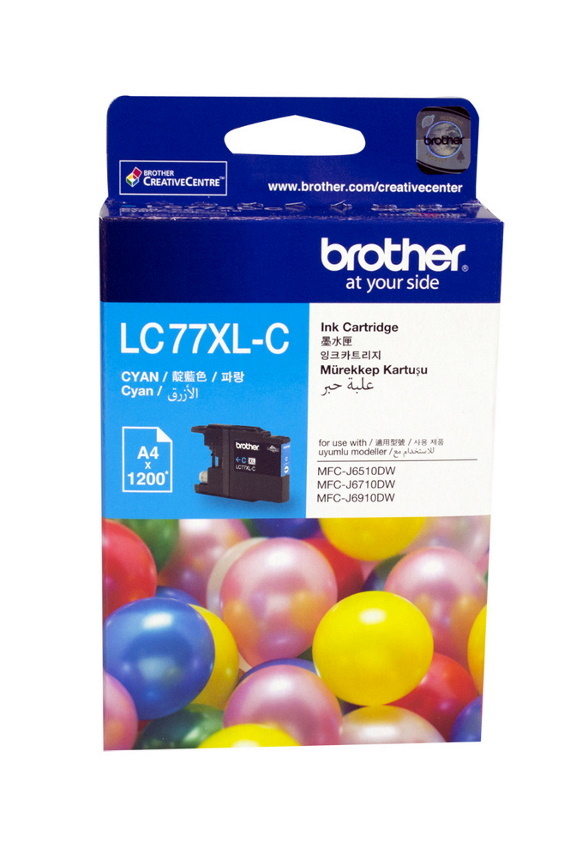 Brother LC77 XL High Yield Cyan Ink Cartridge LC77XLC |DeviceDeal