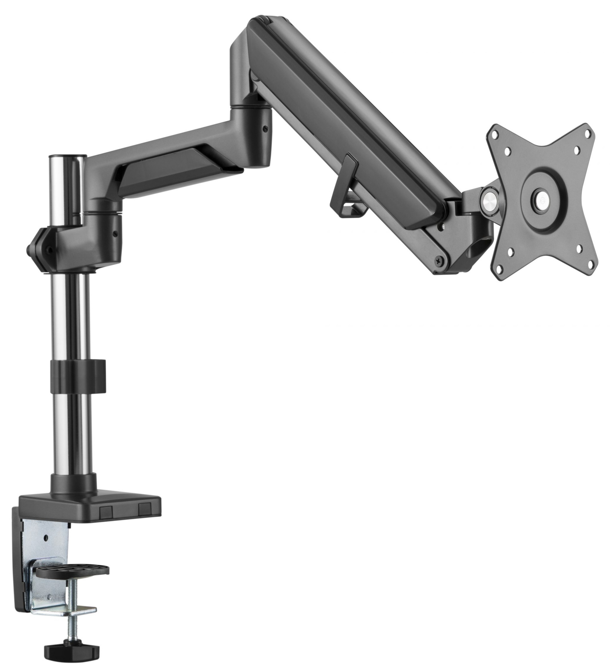 Brateck LDT37-C012P-SG Single Pole-Mounted Monitor Arm, Space Grey ...