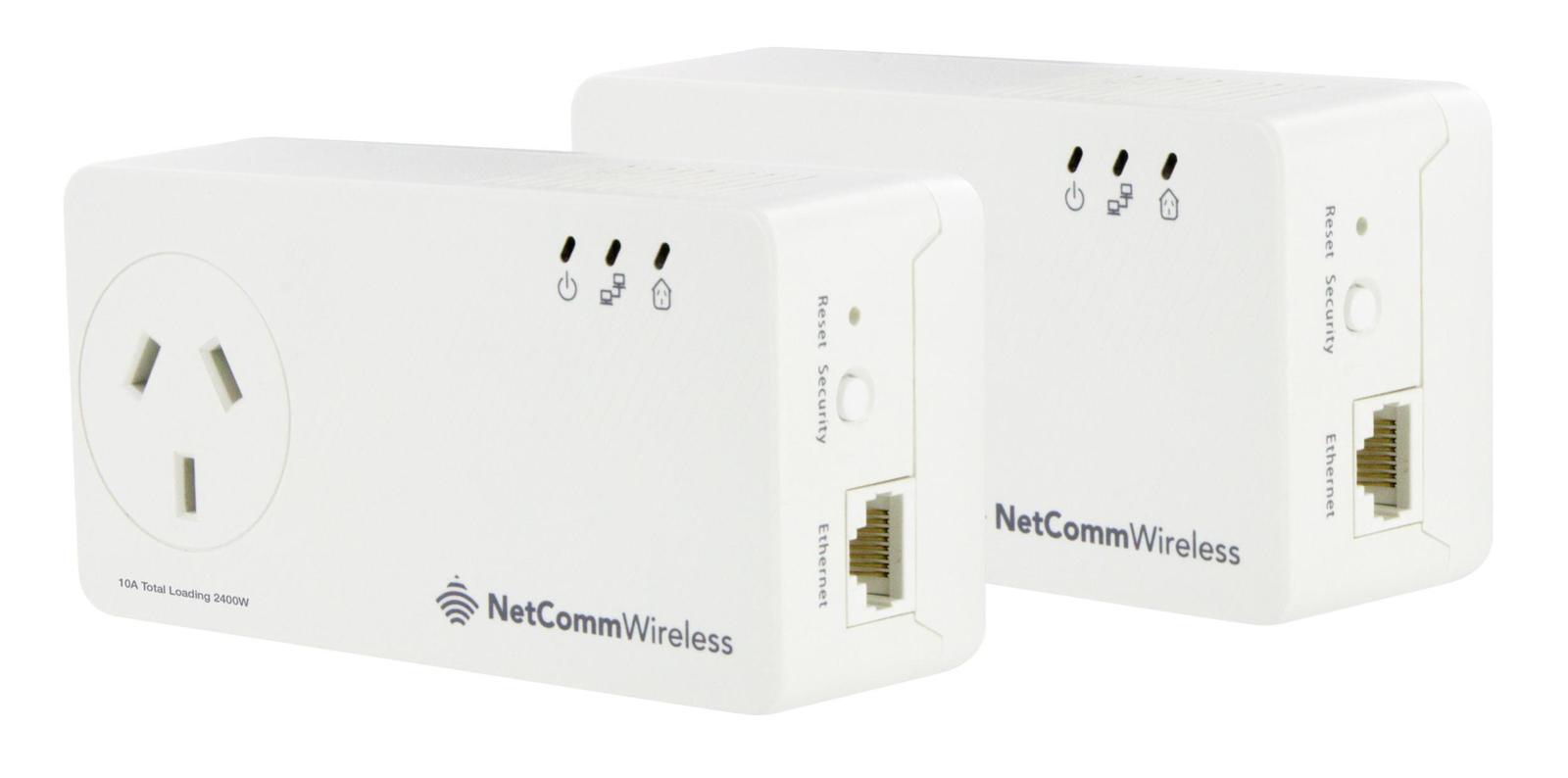 Netcomm NP1201 1.2Gbps Powerline Twin Pack with AC Pass-through