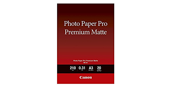 Canon PM101A3 20 SHEETS 210 GSM PHOTO PAPER PRO PREM MATTE SMOOTH ...