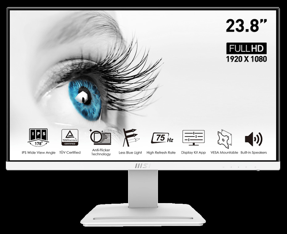 MSI PRO MP243W 23.8" FHD IPS Business Monitor, White |DeviceDeal