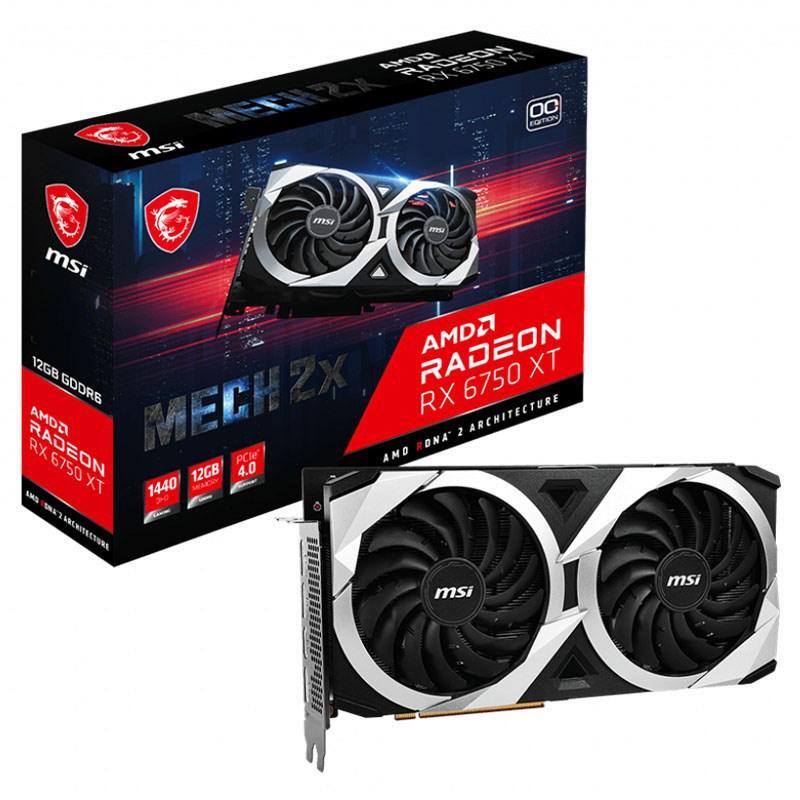 MSI Radeon RX 6750 XT MECH 2X OC 12GB Video Card - Radeon RX 6750 XT ...