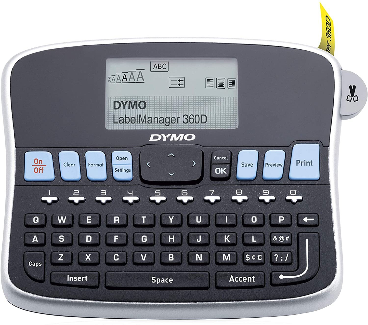 Dymo LabelManager 360D Rechargeable Hand-Held + Large Display | DeviceDeal