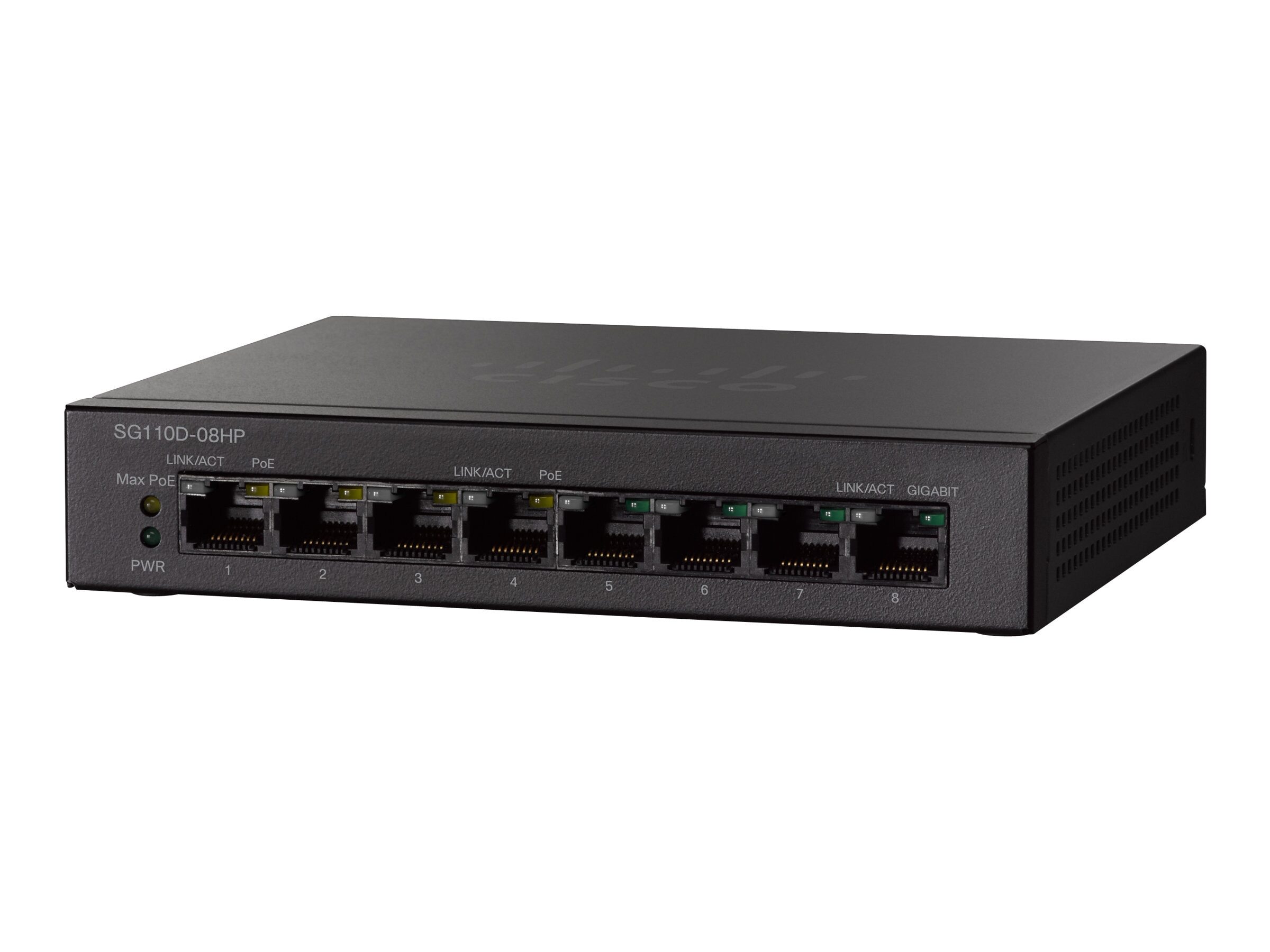 Cisco SG 110 8 Port Gigabit Unmanaged Desktop Switch 4 PoE Ports ...