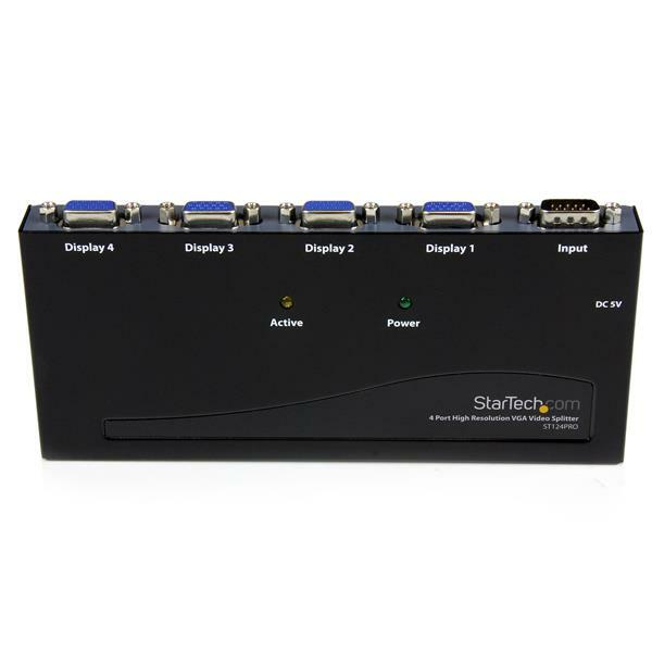 StarTech 4 Port High Resolution VGA Video Splitter ST124PRO