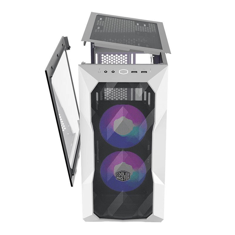 Cooler Master MasterBox TD300 ARGB Mesh Micro-ATX Case - White |DeviceDeal