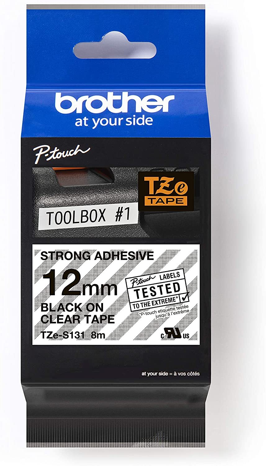 Brother TZE TAPE 12MM BLACK ON CLEAR STRONG | DeviceDeal