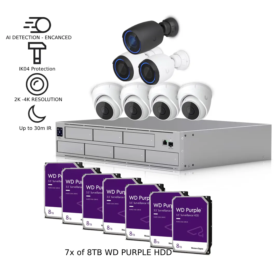 Ubiquiti Surveillance AI-PRO Kit - Pack of 4x Turret Ultra + 2x of G5 ...