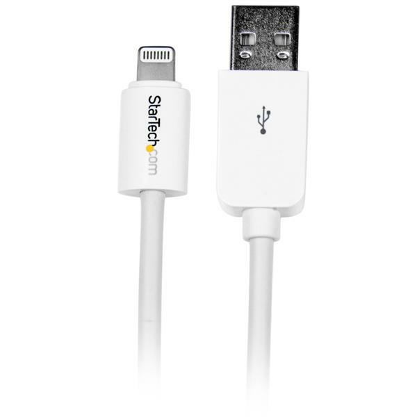 StarTech 10 ft Long White Apple Lightning to USB Cable iPhone iPod iPad ...