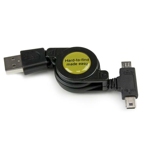 StarTech 75cm Retractable Micro / Mini USB Cable USBRETAUBMB
