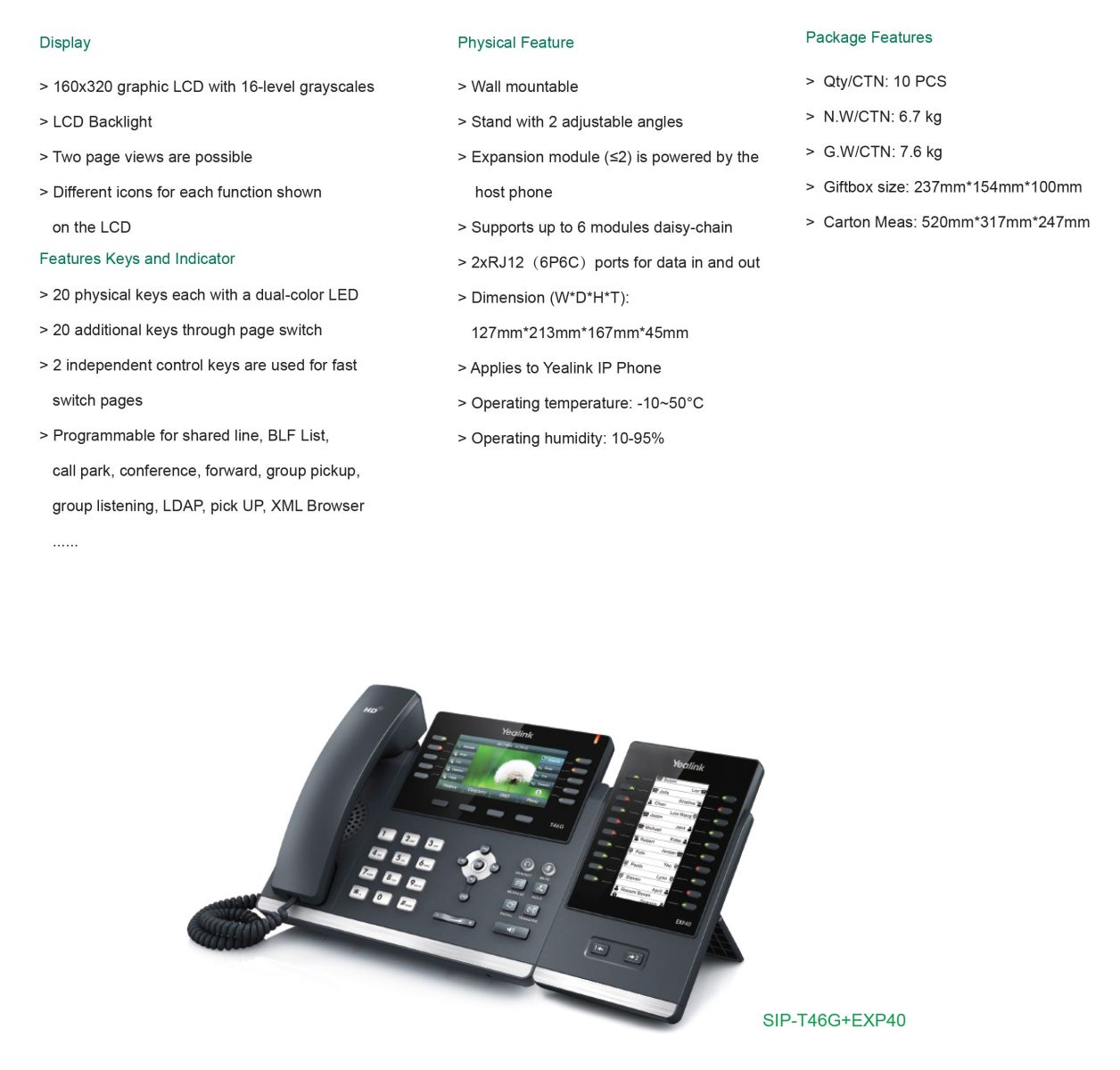 Yealink EXP40 Expansion Module 20 Buttons | Device Deal Australia