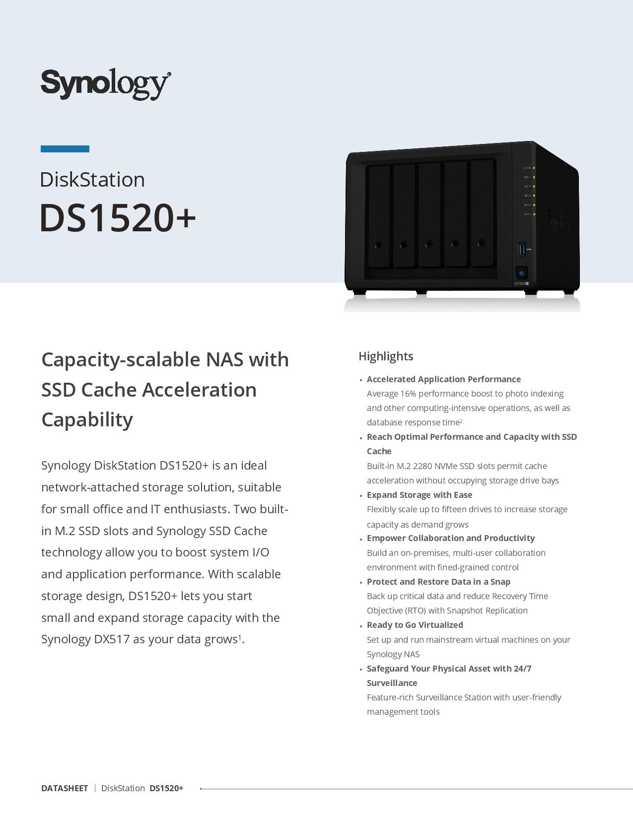 Synology DiskStation DS1520+ 5-Bay 3.5" Diskless 4xGbE NAS (Tower ...