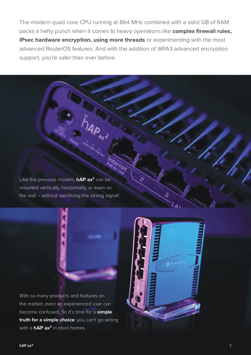 MikroTik C52iG-5HaxD2HaxD-TC WiFi 6 RouterBoard hAP ax² with RouterOS L4 License| DeviceDeal