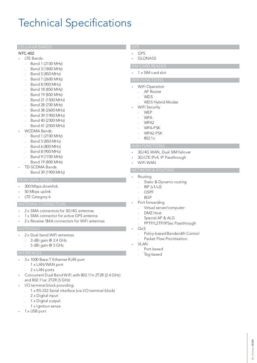Netcomm NTC-400 4G LTE Cat6 Industrial M2M Router Dual SIM Failover ...