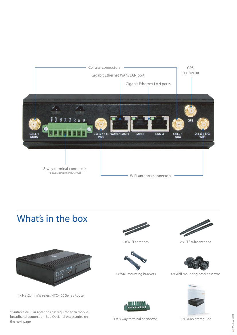 Netcomm NTC-400 4G LTE Cat6 Industrial M2M Router Dual SIM Failover ...